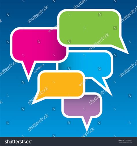 Collection Overlapping Vector Speech Bubbles Over เวกเตอร์สต็อก ปลอด