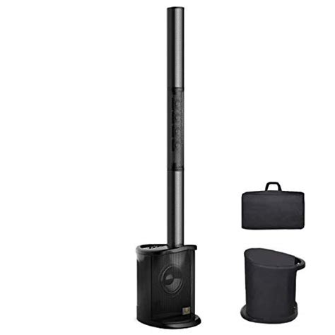 AKUSTIK Portable Line Array Column Speaker W LED Lights Inch Active Subwoofer Tweeters