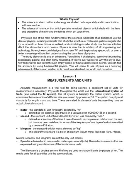 Lesson 1 Pdf Observational Error Kilogram