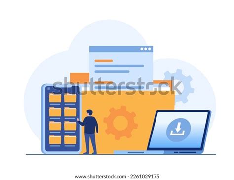 File Management Administration Data Filing Concept Stock Vector Royalty Free 2261029175