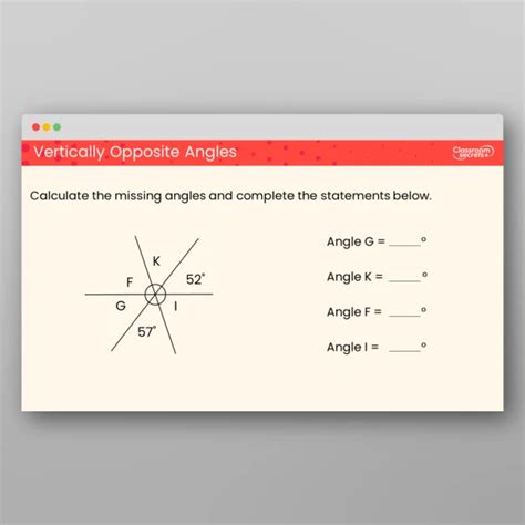 Year 6 Vertically Opposite Angles Modelling Ppt Resource Classroom Secrets