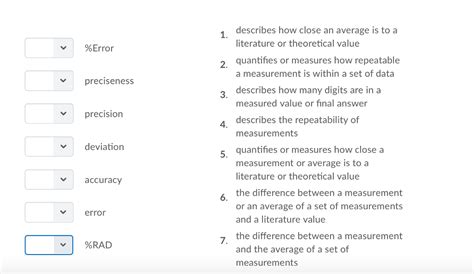 Solved Error Preciseness Precision Deviation Accuracy