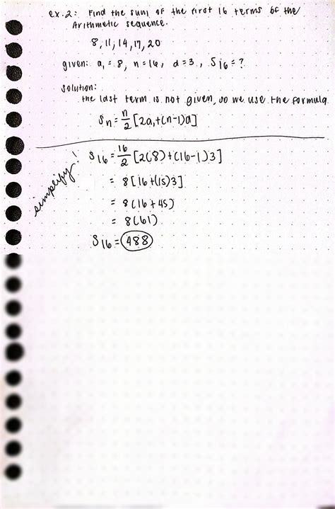 Solution Grade 10 Math Arithmetic Sequence 5 Studypool