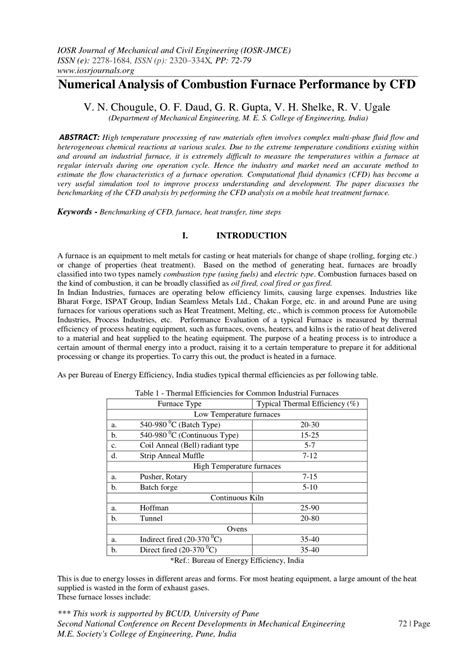 Pdf Numerical Analysis Of Combustion Furnace Performance By Cfd