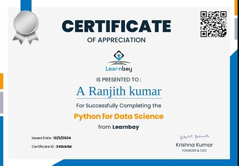 Machinelearning Datascience Artificialintelligence Ranjith Kumar