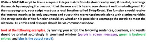 Solved Write A Matlab Script To Take A N Square Integer