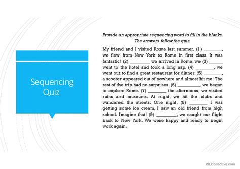 Sequencing Linking Words Finding S English ESL Powerpoints