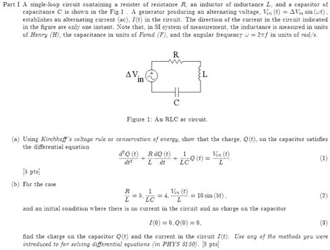 Solved Part I A Single Loop Circuit Containing A Resister Of