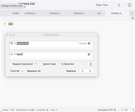 find and replace prompt shows question marks instead of characters · issue 1435 · coteditor