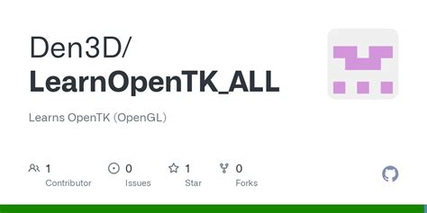 Github Den3dlearnopentkall Learns Opentk Opengl