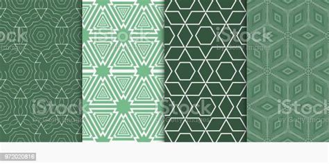 형상 완벽 한 패턴의 집합입니다 모양은 삼각형 육각형입니다 벡터 일러스트 레이 션 현대적인 장식입니다 녹색 색상 갈색에 대한 스톡 벡터 아트 및 기타 이미지 Istock
