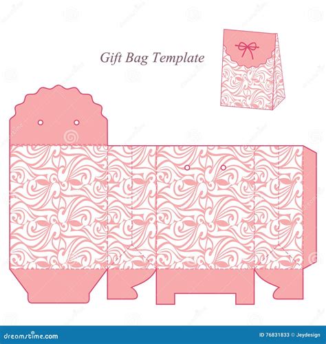 Gift Box Template With Lid Stock Vector Illustration Of Lines 76831833