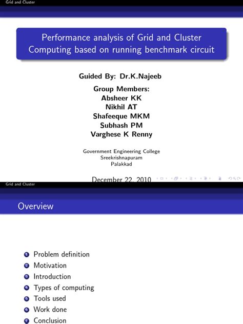 performance analysis of grid and cluster computing based on running benchmark circuit pdf