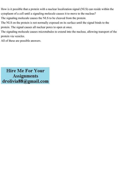 How Is It Possible That A Protein With A Nuclear Localization Signal Pdf