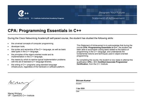 shivam kumar on linkedin cpp programming cisconetworkingacademy certificationjourney…