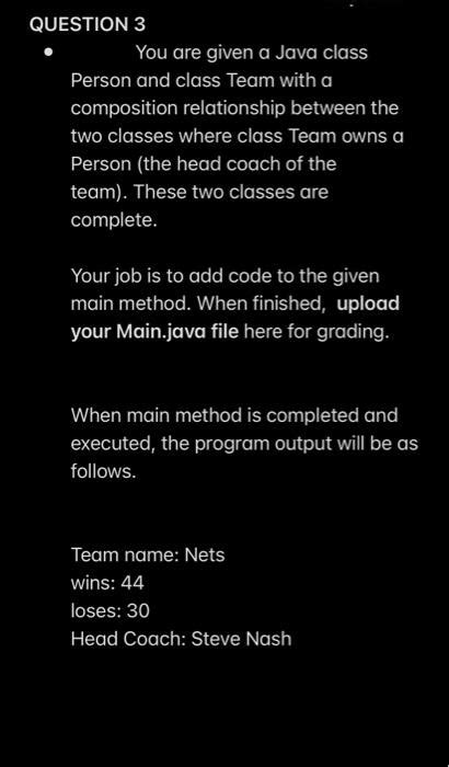 Solved Question 3 You Are Given A Java Class Person And