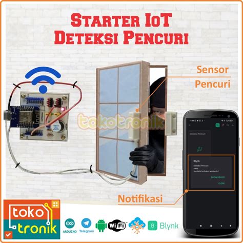 Jual Starter Iot Deteksi Pencuri Bikin Sendiri Proyek Iot Internet Of Things Lengkap Coding