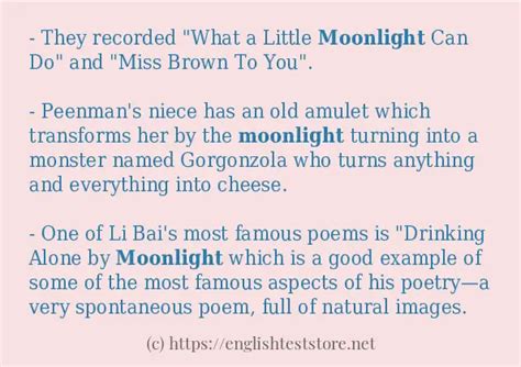 Moonlight Some Sentence Examples Englishteststore Blog