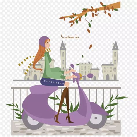 骑摩托车的女孩矢量png图片素材下载图片编号7483592 Png素材网