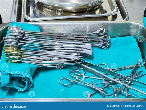 Surgical Instruments The Preparation Tray Of The Operating Room Stock