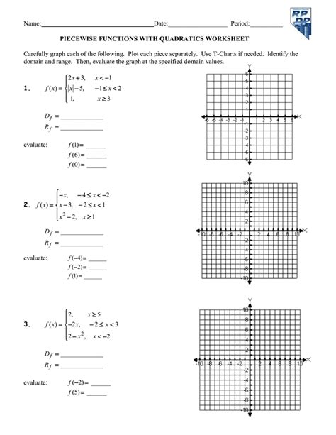 Piecewise Functions Worksheet With Answers E Street Light