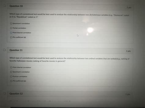 Solved Question Pts Which Type Of Correlational Test Chegg