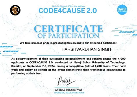 Harshvardhan Singh On Linkedin Hackathon Code4cause Techforgood Innovation Learningjourney