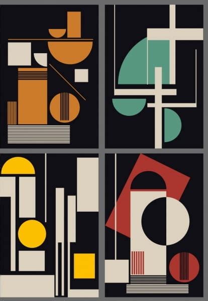 추상적 인 배경 설정 어두운 평면 기하학적 디자인 Ai Eps Uidownload