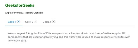 Angular Primeng Tabview Closable Geeksforgeeks