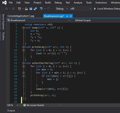 Minh Họa Code C Với Thuật Toán Sắp Xếp Chọn Selection Sort