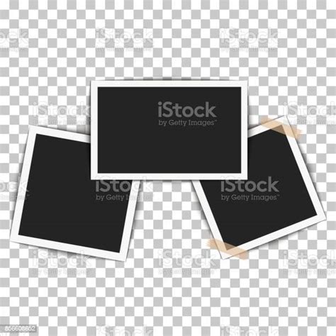 투명 한 배경에 레트로 현실적인 벡터 사진 프레임의 집합입니다 템플릿 사진 디자인 텍스처 벡터 일러스트 레이 션 가장자리에 대한