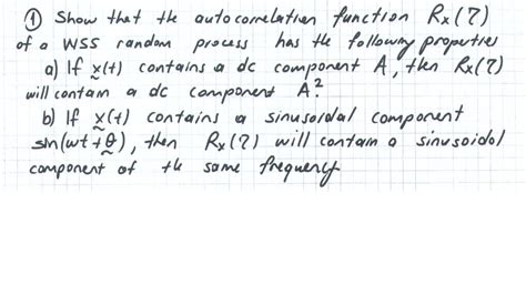 solved of a 6 show that the auto correlation function rx 7