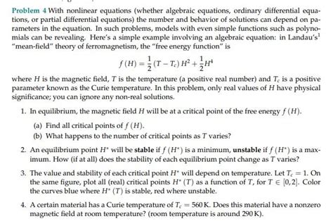 Solved Problem With Nonlinear Equations Whether Algebraic Chegg