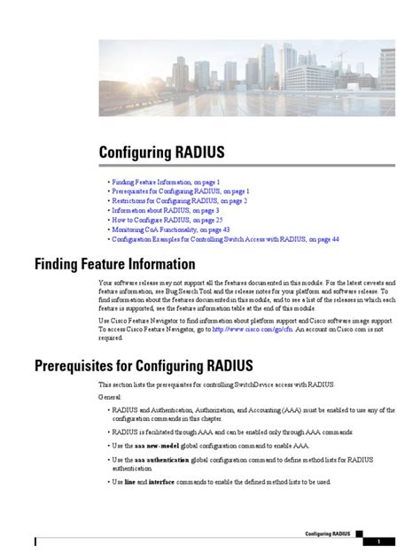 configuring radius finding feature information pdf radius port