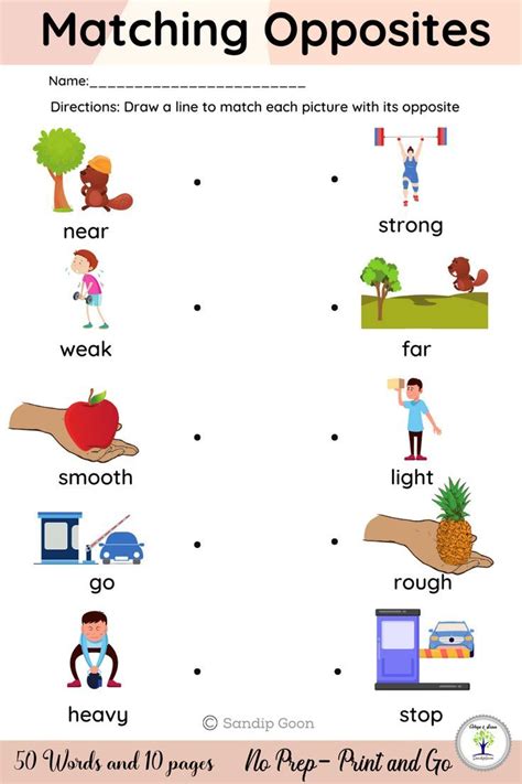 These Opposites Learning Worksheets Are Great For The Classroom They Can Be Used As A Review