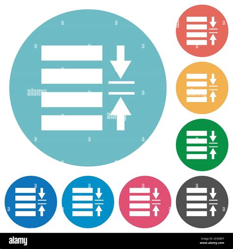 Adjust Line Spacing Flat White Icons On Round Color Backgrounds Stock Vector Image And Art Alamy