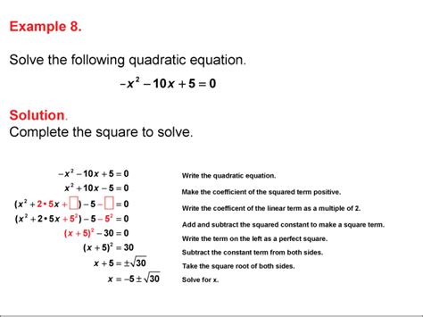 Illustrated Math Dictionary Quadratic Functions Example Set 2 Media4math
