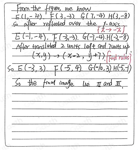 Solved 10 Quadrilateral Efgh Is Shown On The Coordinate Grid Below