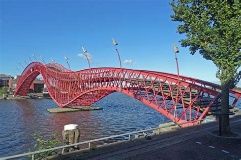 Python Bridge A Red Bridge In Amsterdam Bridge Around The Worlds Amsterdam