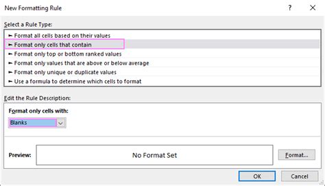 Excel Conditional Formatting For Blank Cells