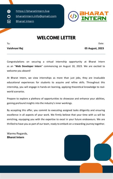 Vaishnavi Raj On Linkedin Internship Webdeveloper Bharatintern Internship2023