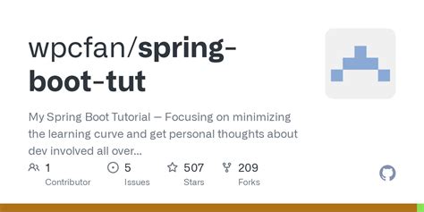 Github Wpcfanspring Boot Tut My Spring Boot Tutorial Focusing On Minimizing The Learning
