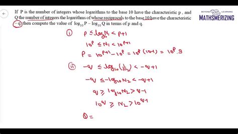 logarithms practice question 1 characteristic and mantissa youtube