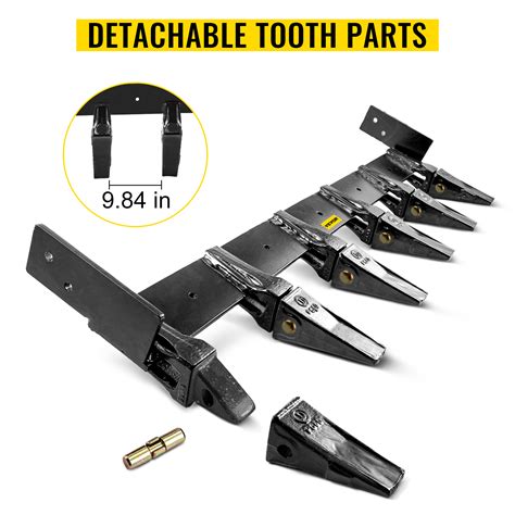 Vevor Bucket Tooth Bar 48in Inside Bucket Width Tractor Bucket Teeth 9 84in Teeth Space Tooth