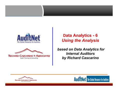 Data Analytics For Auditors Using The Analysis Ppt