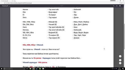 Биеийн төлөөний үг Min Mitt Mina Тайлбар Youtube