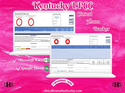 Kentucky LPCC Clinical Hours Tracker Supervision Log For Licensed Professional Counseling