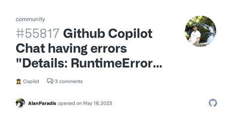 Github Copilot Chat Having Errors Details Runtimeerror Function