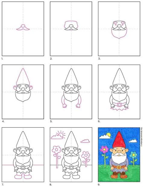 How To Draw A Garden Gnome Easy At Sharon Alexander Blog