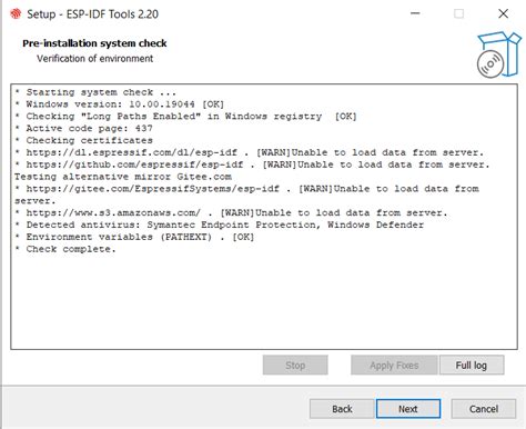 Installation Error Universal Online Installer Of Esp Idf V501 With